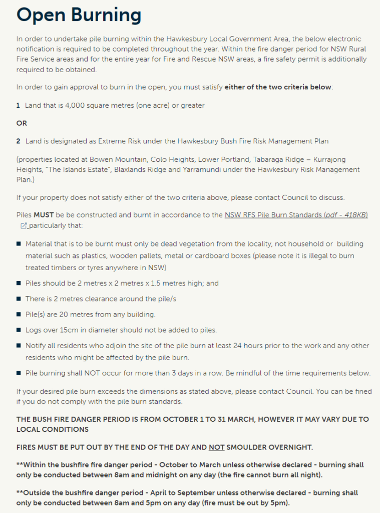 Pile Burns & Permits – KHRFS